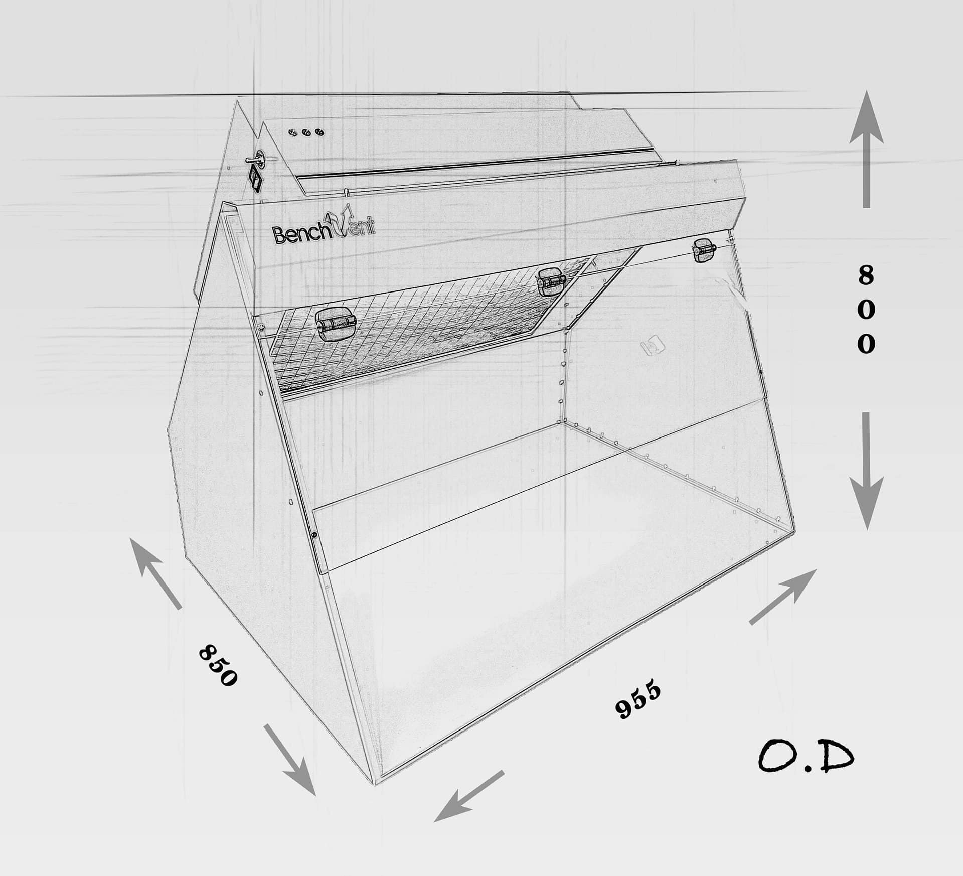 BV930H-D - Hood Mounted Ducted LEV Unit with Light | Benchvent